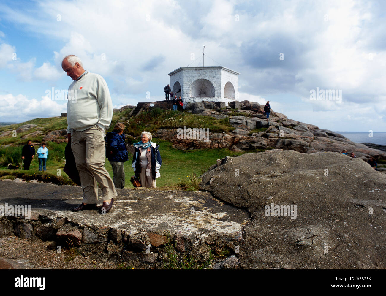 Tourists at Cape Lindesnes, Norway Stock Photo - Alamy