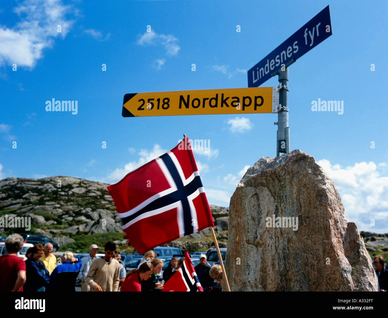 Tourists at Cape Lindesnes, Norway Stock Photo - Alamy