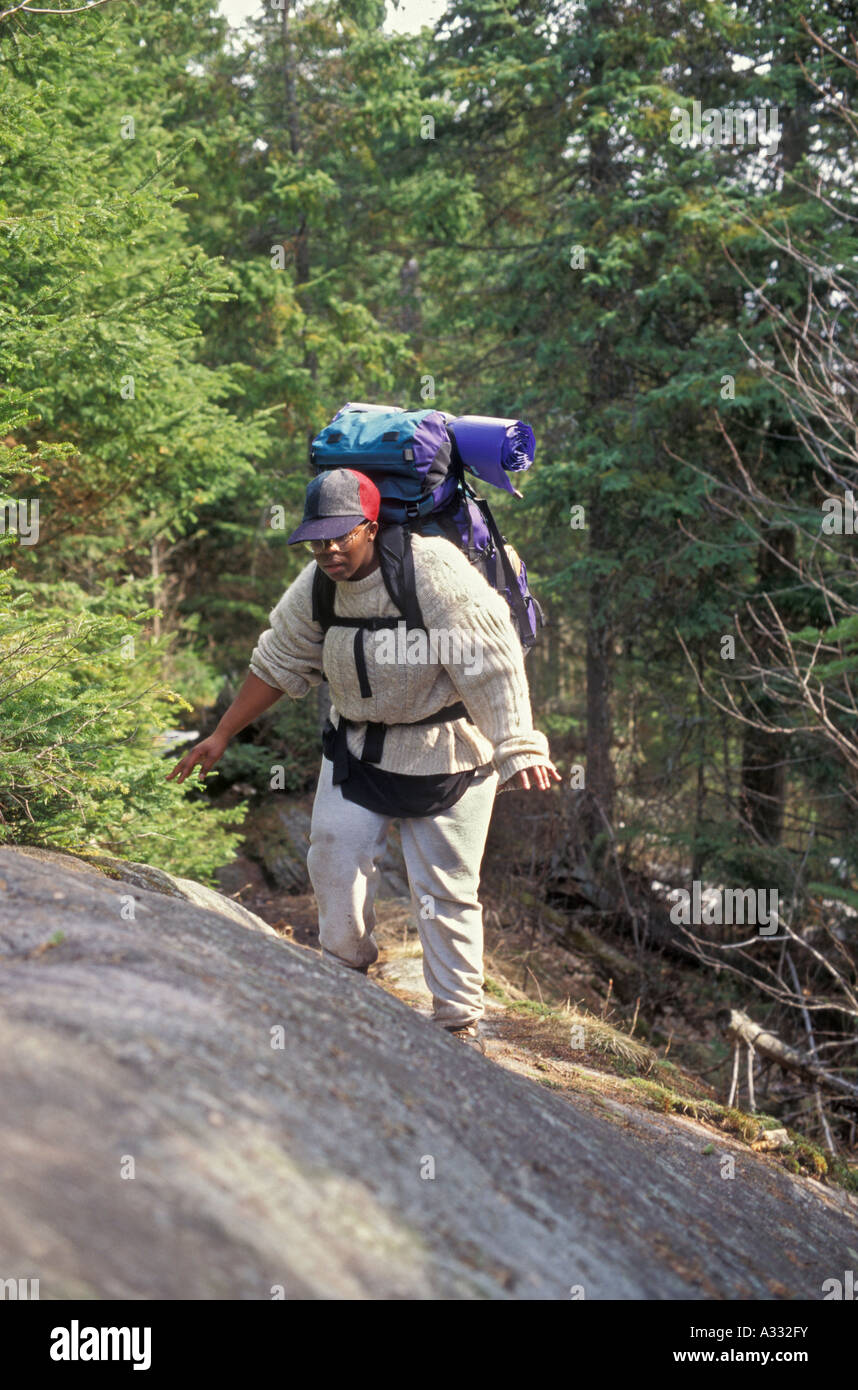 Algonquin Provincial Park Ontario Canada A backpacker on the Highland ...