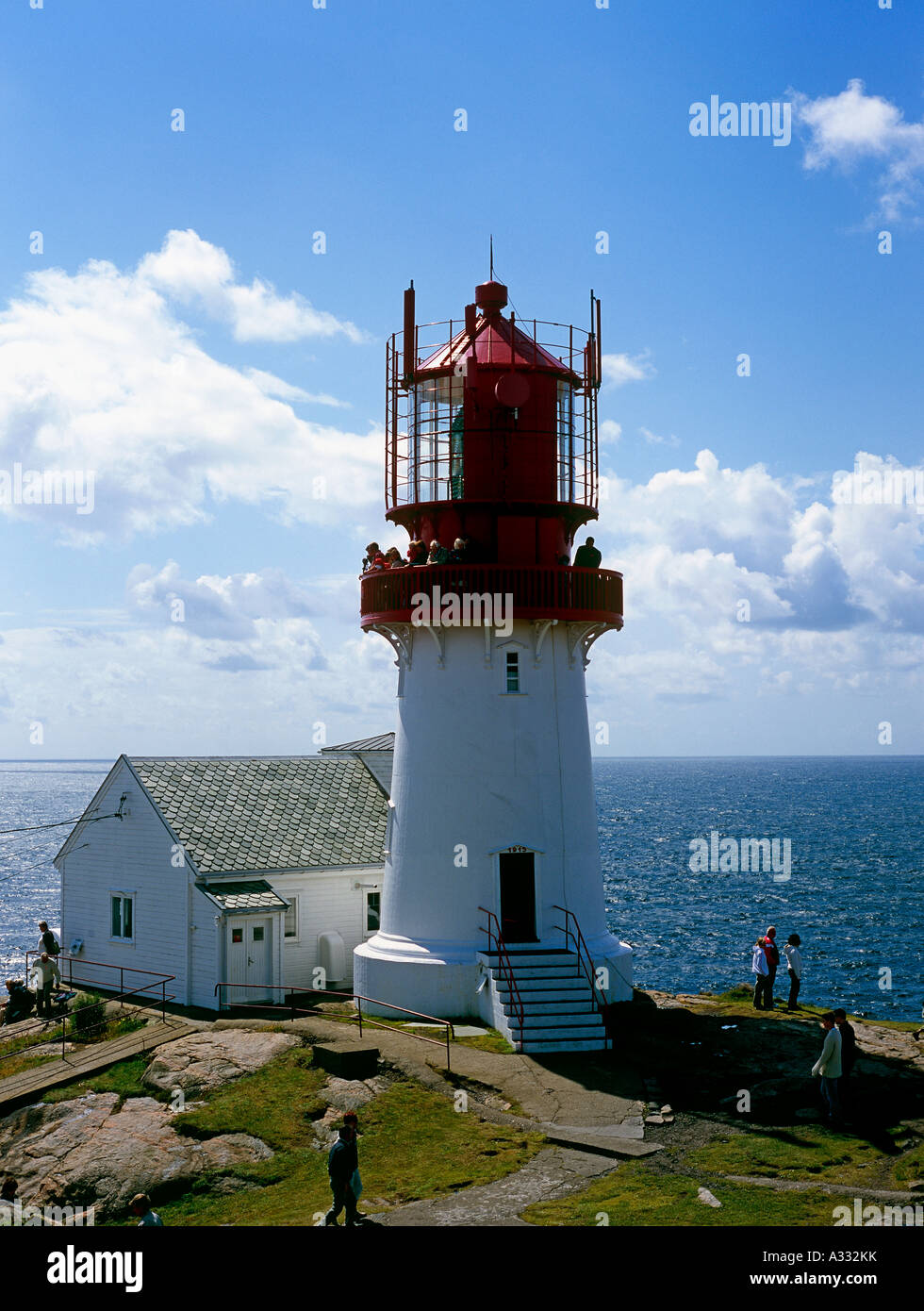 Lighthouse on Cape Lindesnes, Norway Stock Photo - Alamy