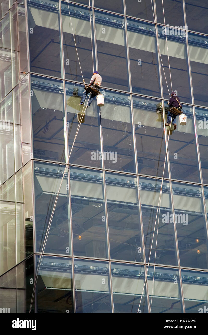Hanging From Ropes Cleaning Windows High Resolution Stock Photography ...