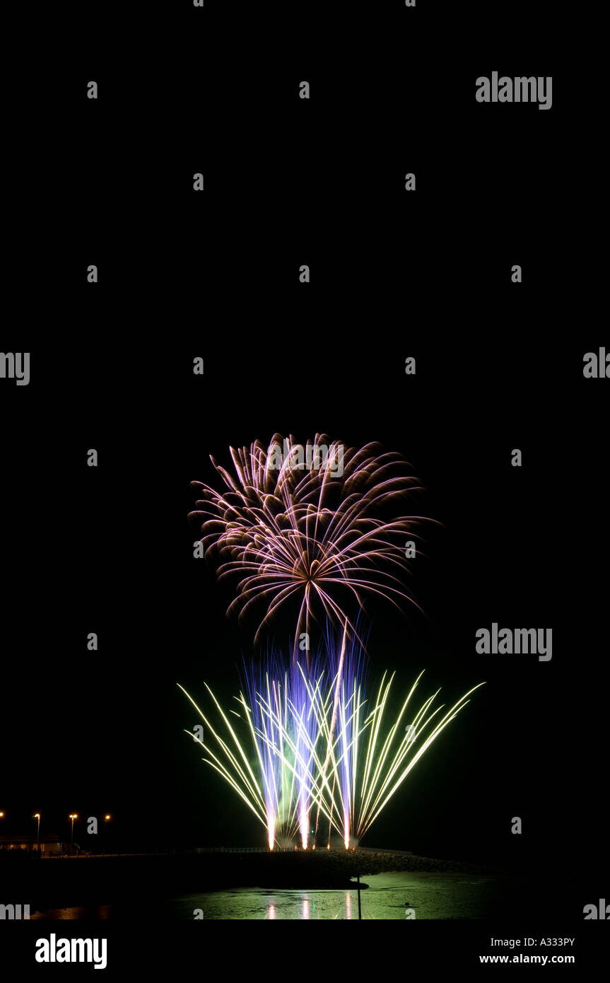Firework display Morecambe Heritage Gala Lancashire September 2006 England Stock Photo - Alamy