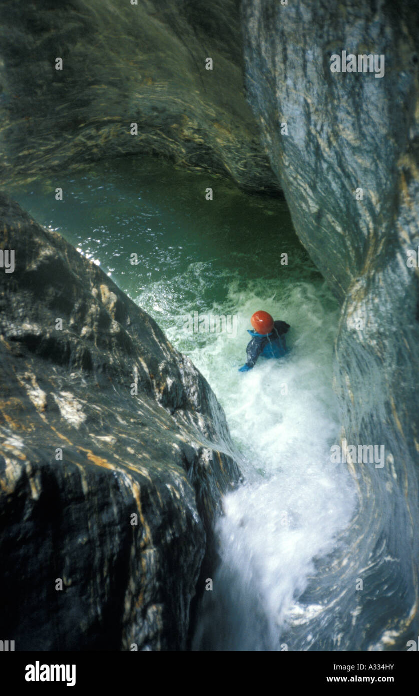 Canyoning in New Zealand Stock Photo - Alamy