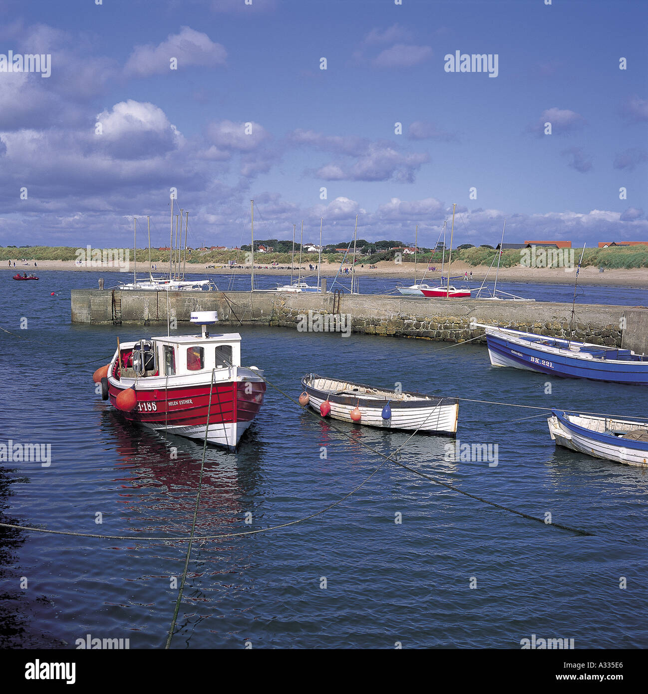 Beadnell Harbour Boat Stock Photo - Alamy