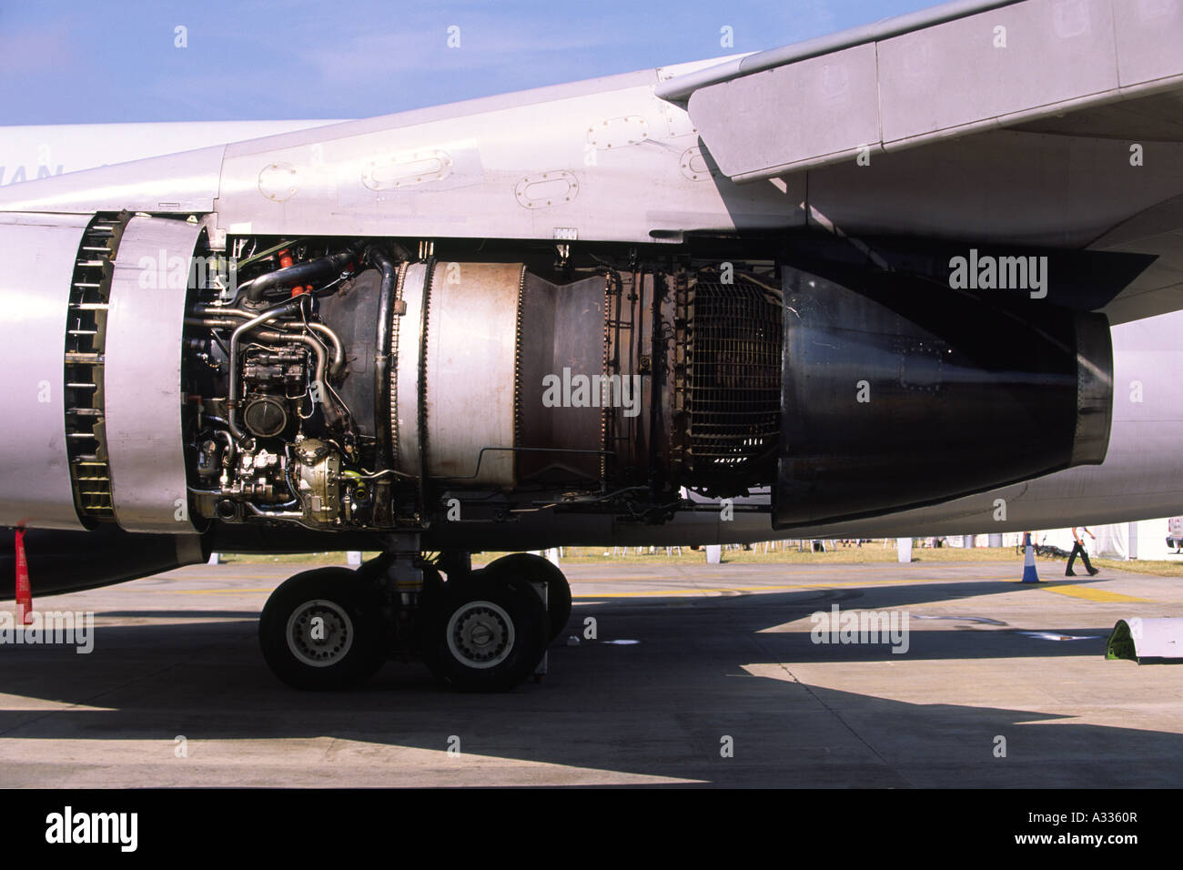 Boeing 707 Pratt & Whitney JT3B jet engine detail Stock Photo - Alamy