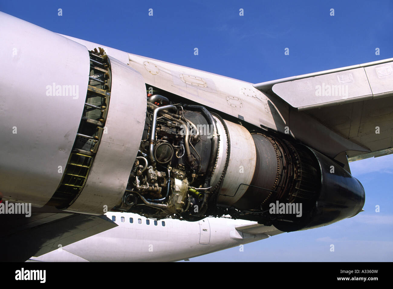 Boeing 707 Pratt & Whitney JT3B jet engine detail Stock Photo - Alamy