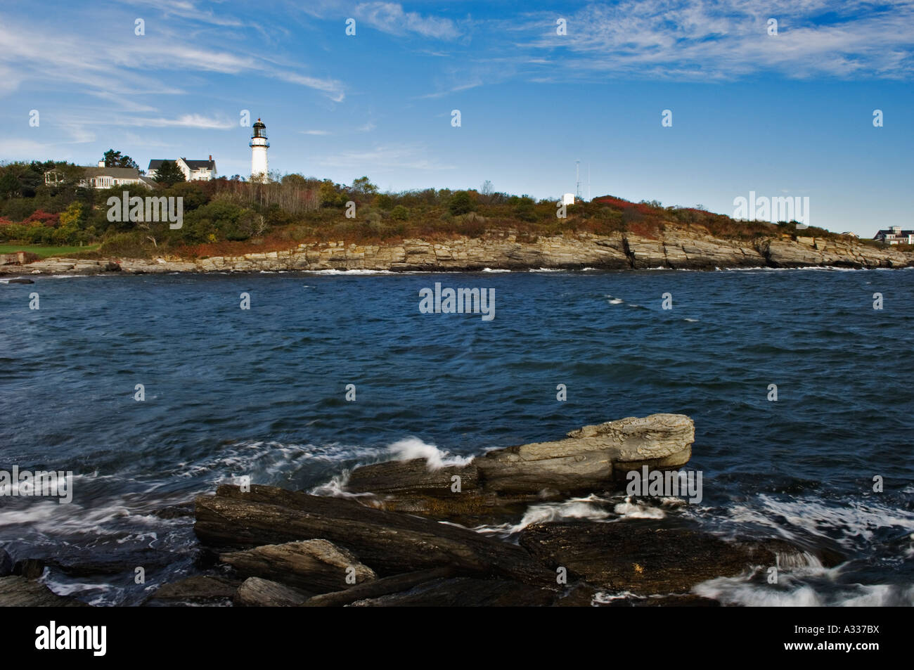 Cape Elizabeth Lighthouse Near Cape Elizabeth Maine Stock Photo - Alamy