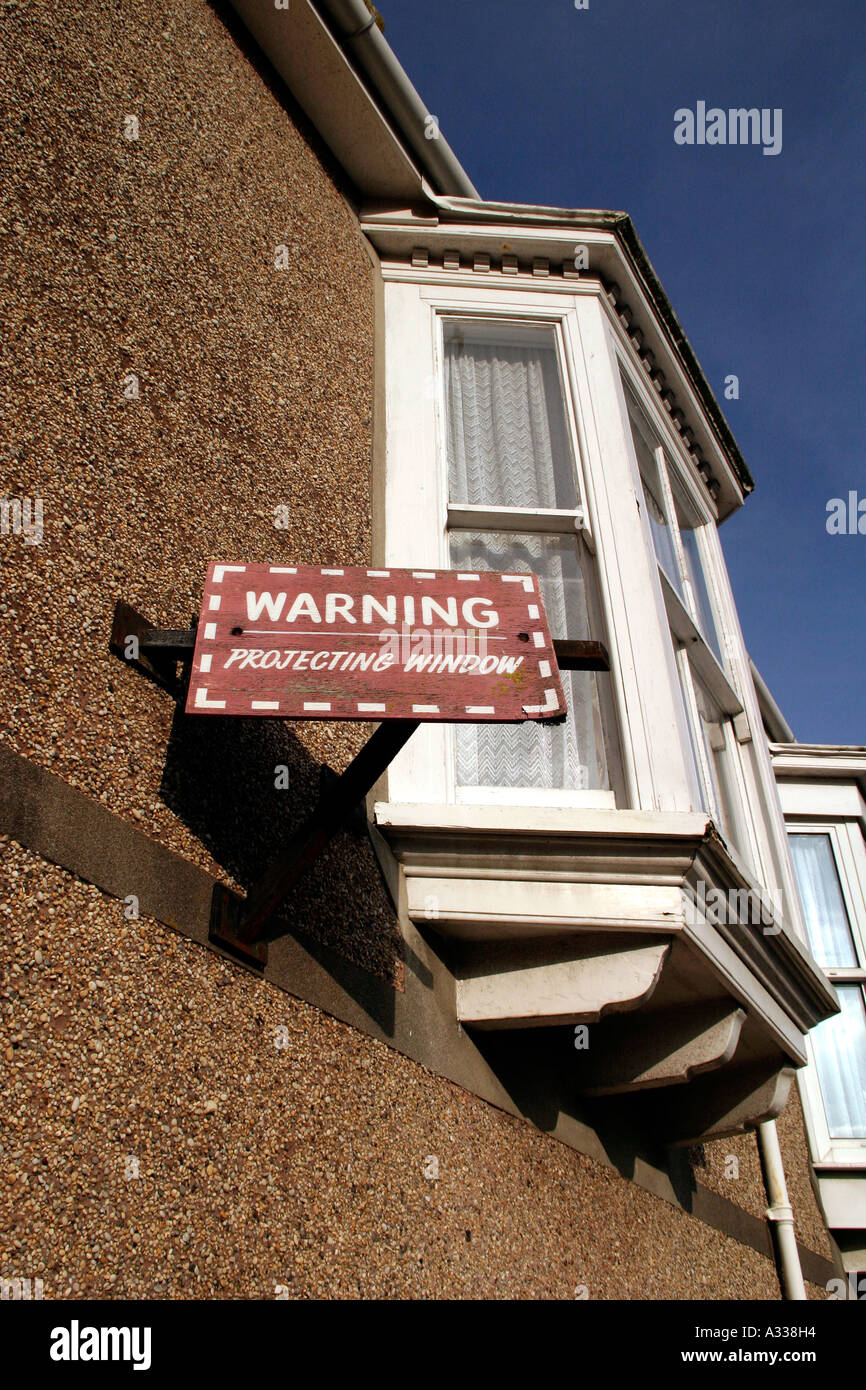 warning sign on house st. ives cornwall Stock Photo - Alamy