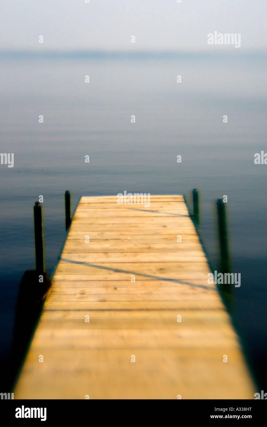 Soft focus lens turns lake and dock into dreamland, Big Pine Lake ...