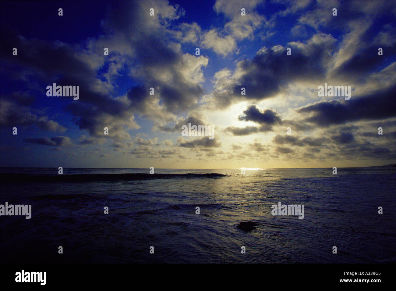 Solar Eclipse over the Pacific Ocean with Moody Sky Stock Photo - Alamy