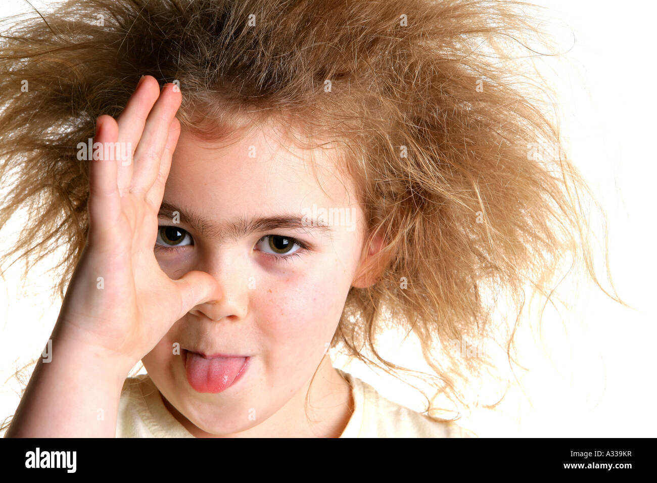Young Girl Pulling Faces Model Released Stock Photo - Alamy