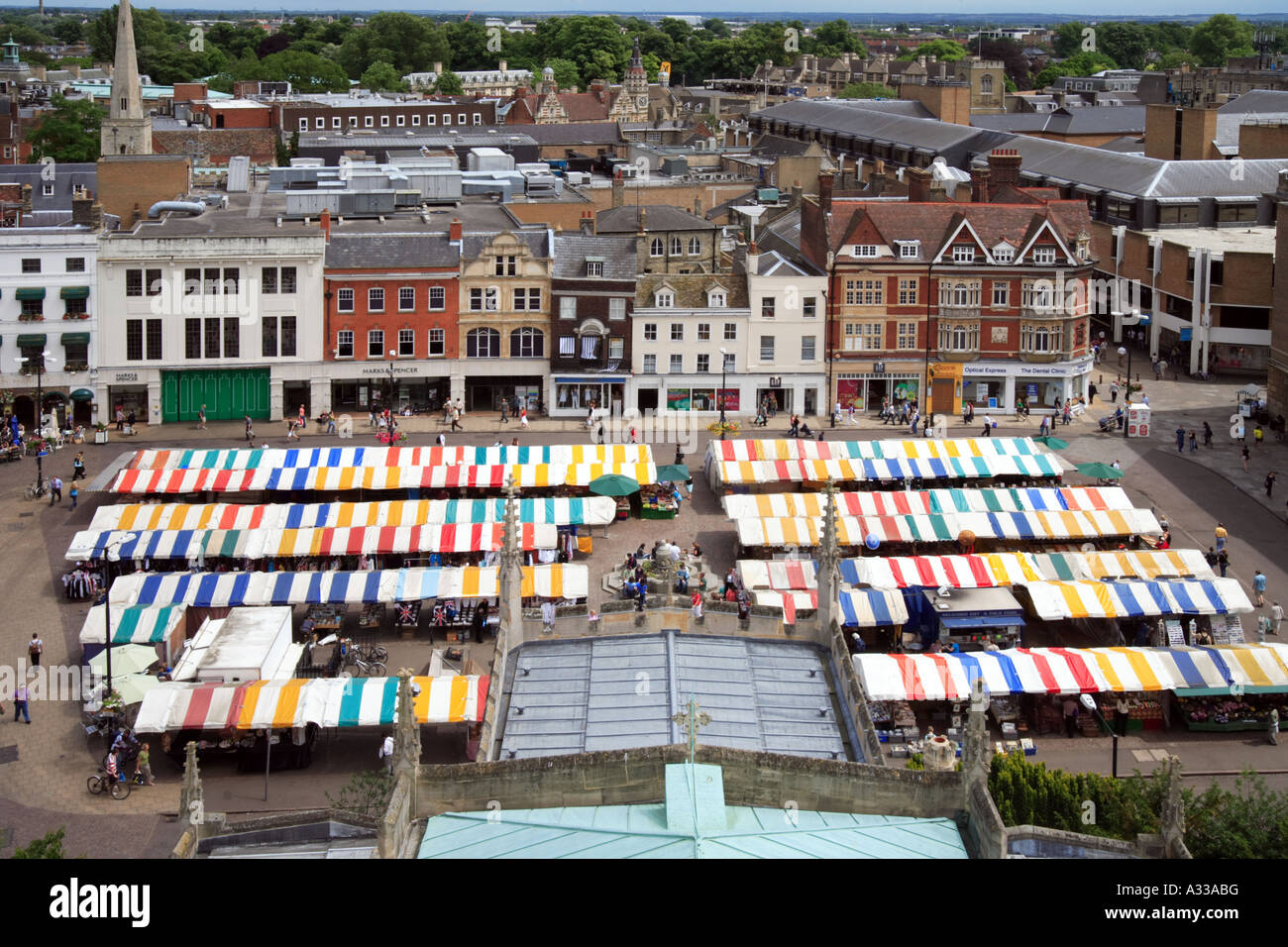 Arial view of "Market square Cambridge" city center Stock Photo - Alamy