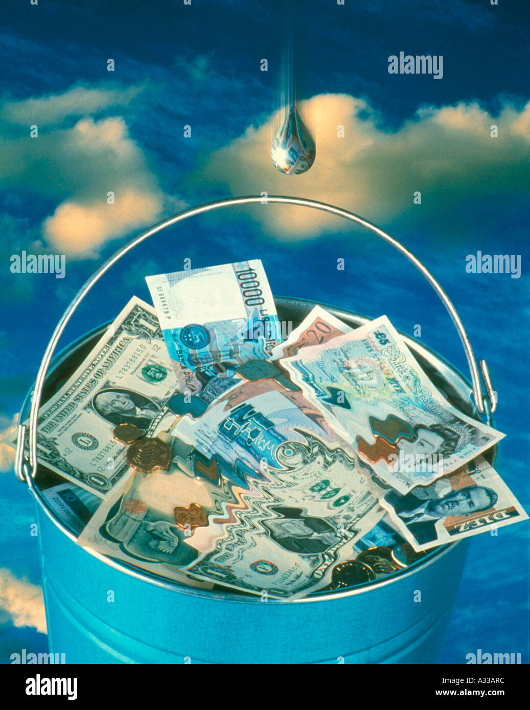 Money buckets hi-res stock photography and images - Alamy