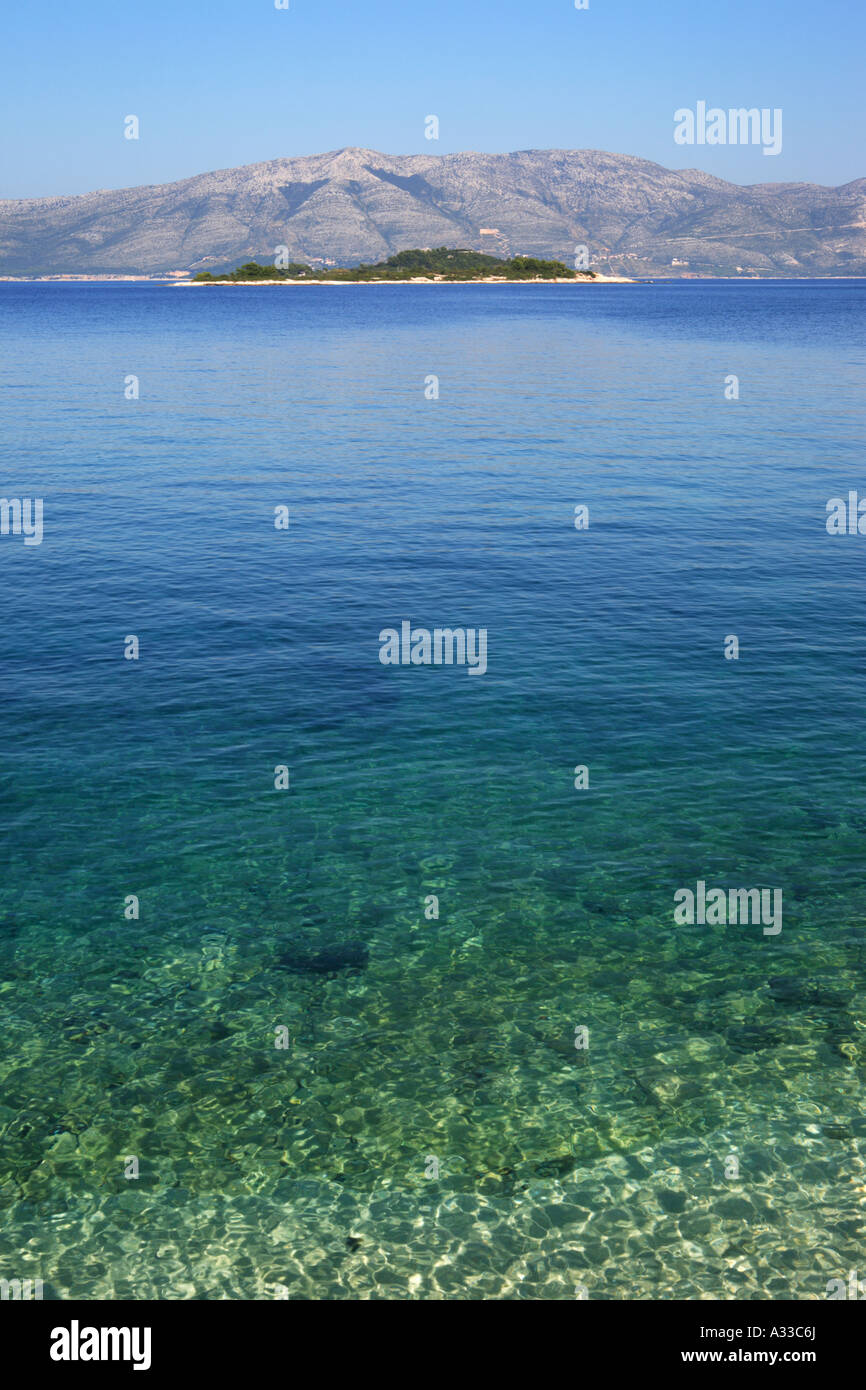 An Adriatic Sea scenery, taken from Lumbarda on the Island of Korcula ...