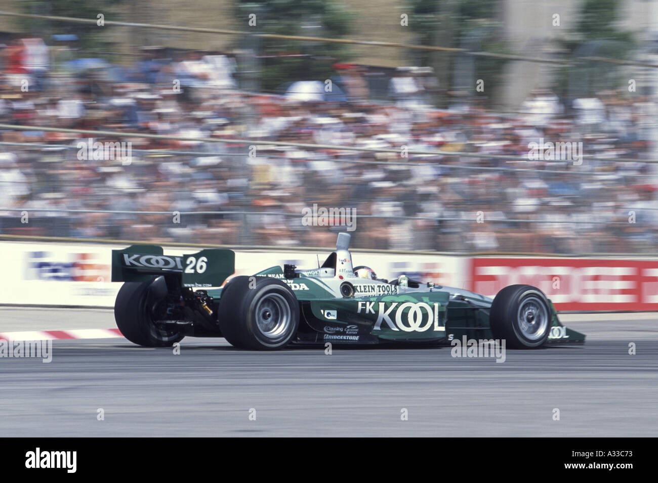 Paul Tracy on the front straight at the Molson Indy Toronto race 2002 ...