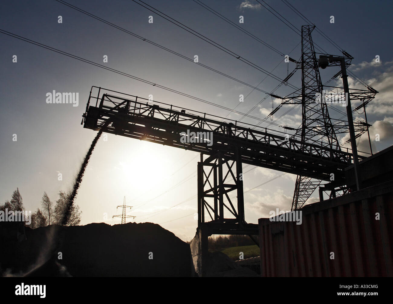 Conveyor belt delivering waste ash hi-res stock photography and images ...