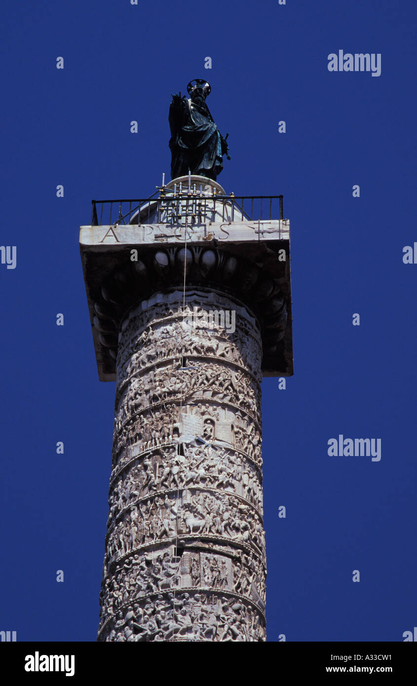 Column of Marcus Aurelius, Rome, Italy Stock Photo - Alamy