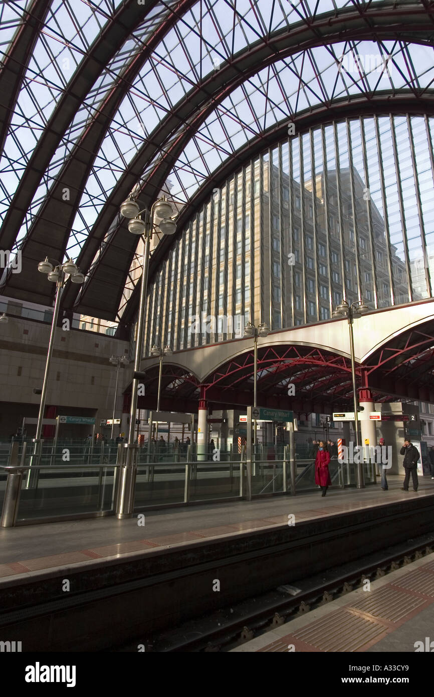 London Docklands lightrail station Stock Photo - Alamy
