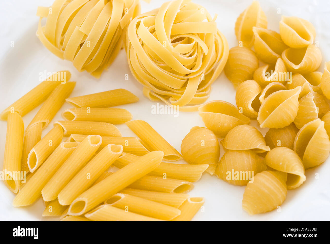Pasta shapes on a plate Stock Photo - Alamy