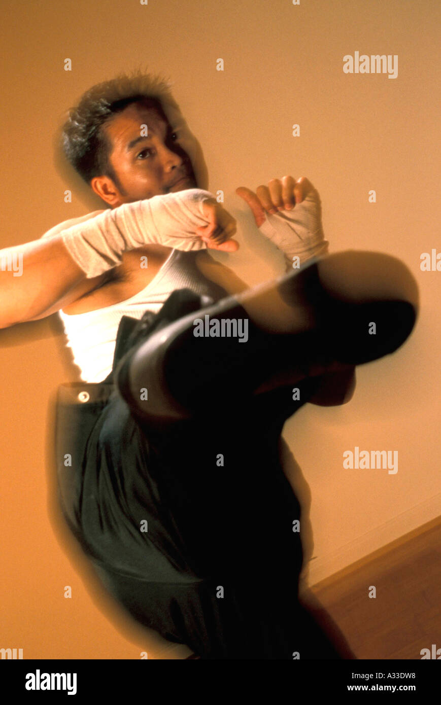 Young kickboxer in sports hi-res stock photography and images - Alamy