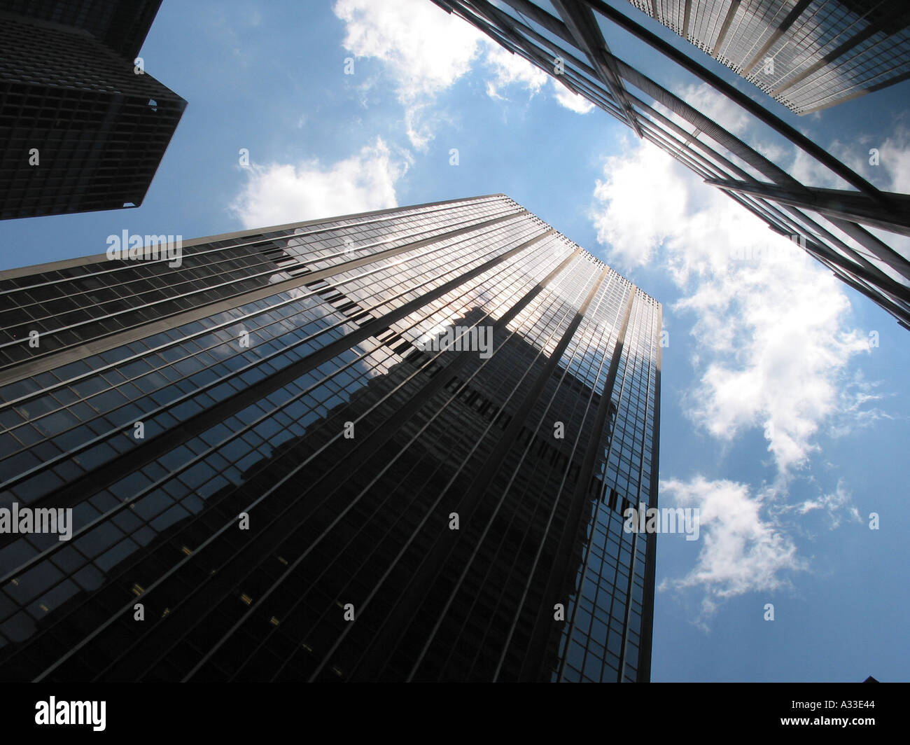 New York skyscrapers looking up Stock Photo - Alamy