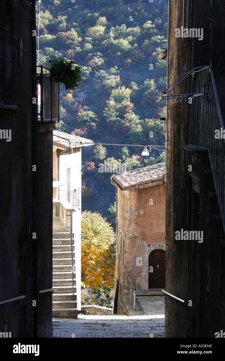The traditional photogenic village of Scanno in the Abruzzo region of ...