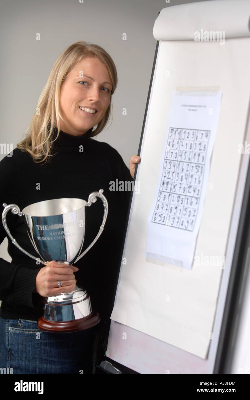 THE NATIONAL SUDOKU CHAMPIONSHIPS WINNER RACHEL ROTH Stock Photo - Alamy