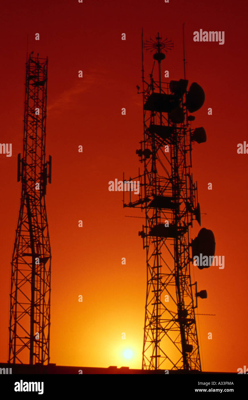 Telecommunications towers Jeddah Saudi Arabia Stock Photo - Alamy