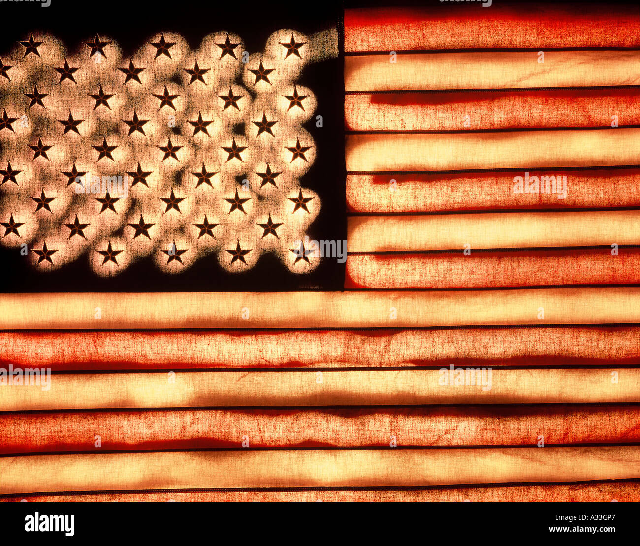 Backlit american flags hi-res stock photography and images - Alamy