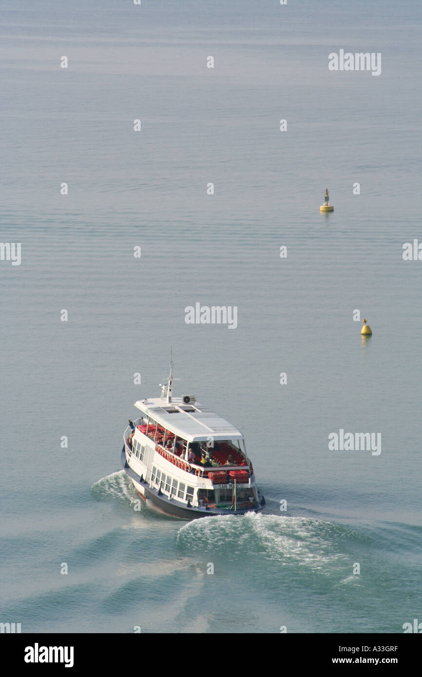 Old style passenger ferry carries visitors across the southern reaches ...