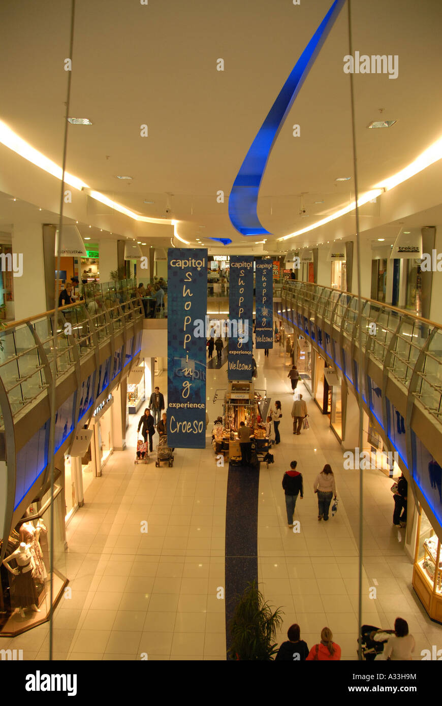 Interior Capitol Shopping Centre Cardiff City Centre South Wales Stock ...
