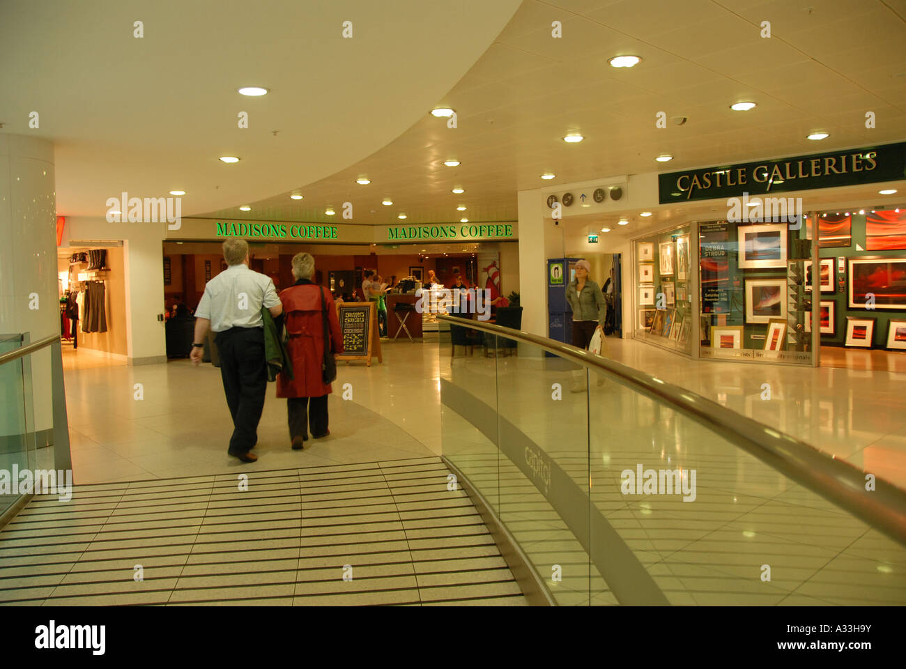 Interior Capitol Shopping Centre Cardiff City Centre South Wales Stock ...