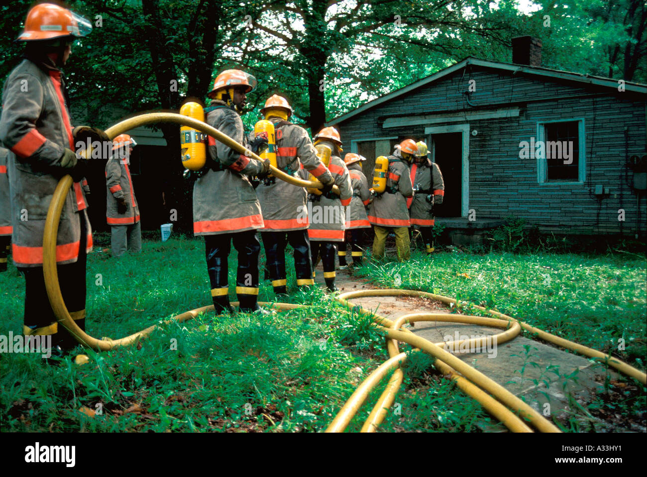 Firefighters in training 031 Stock Photo - Alamy