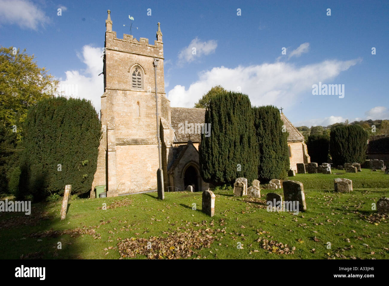 St Peters Church, Upper Slaughter, Gloucestershire, England Stock Photo ...