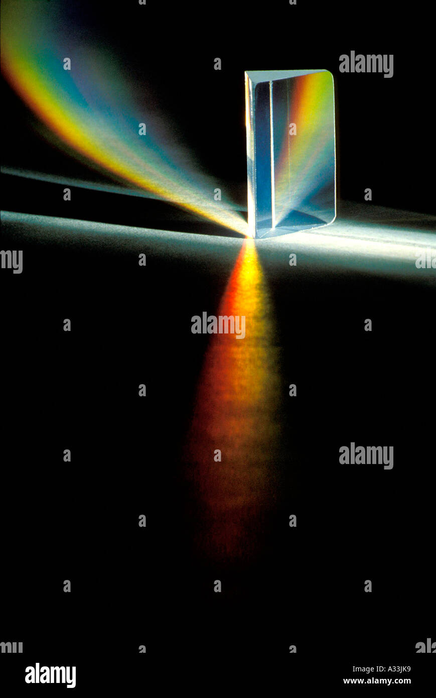 Prism refracting light Stock Photo - Alamy