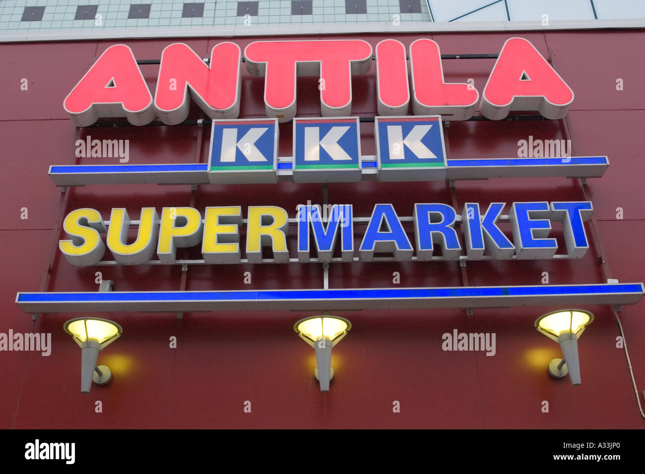 supermarket neon signs Stock Photo - Alamy