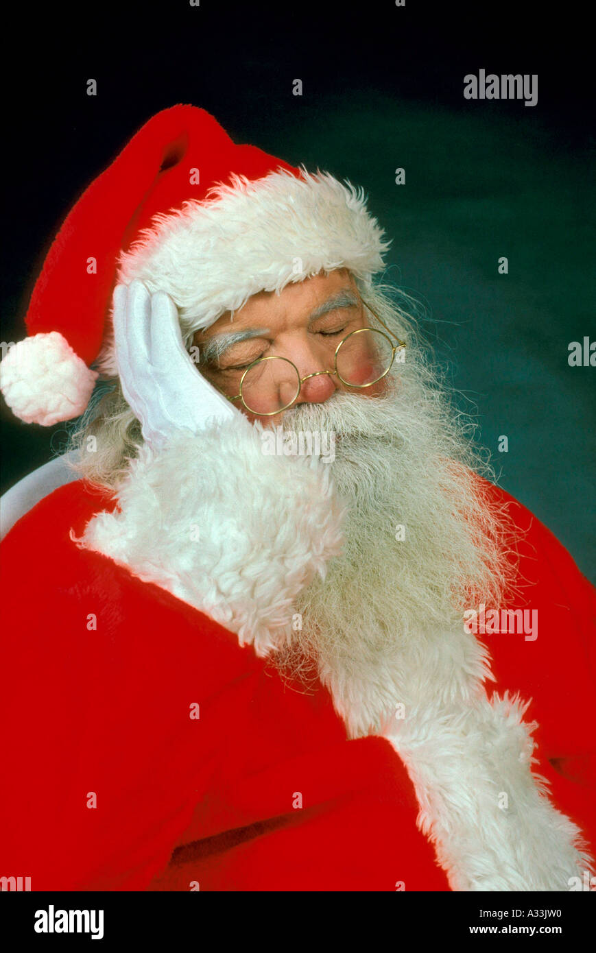 Santa Claus sleeping 12A Stock Photo - Alamy