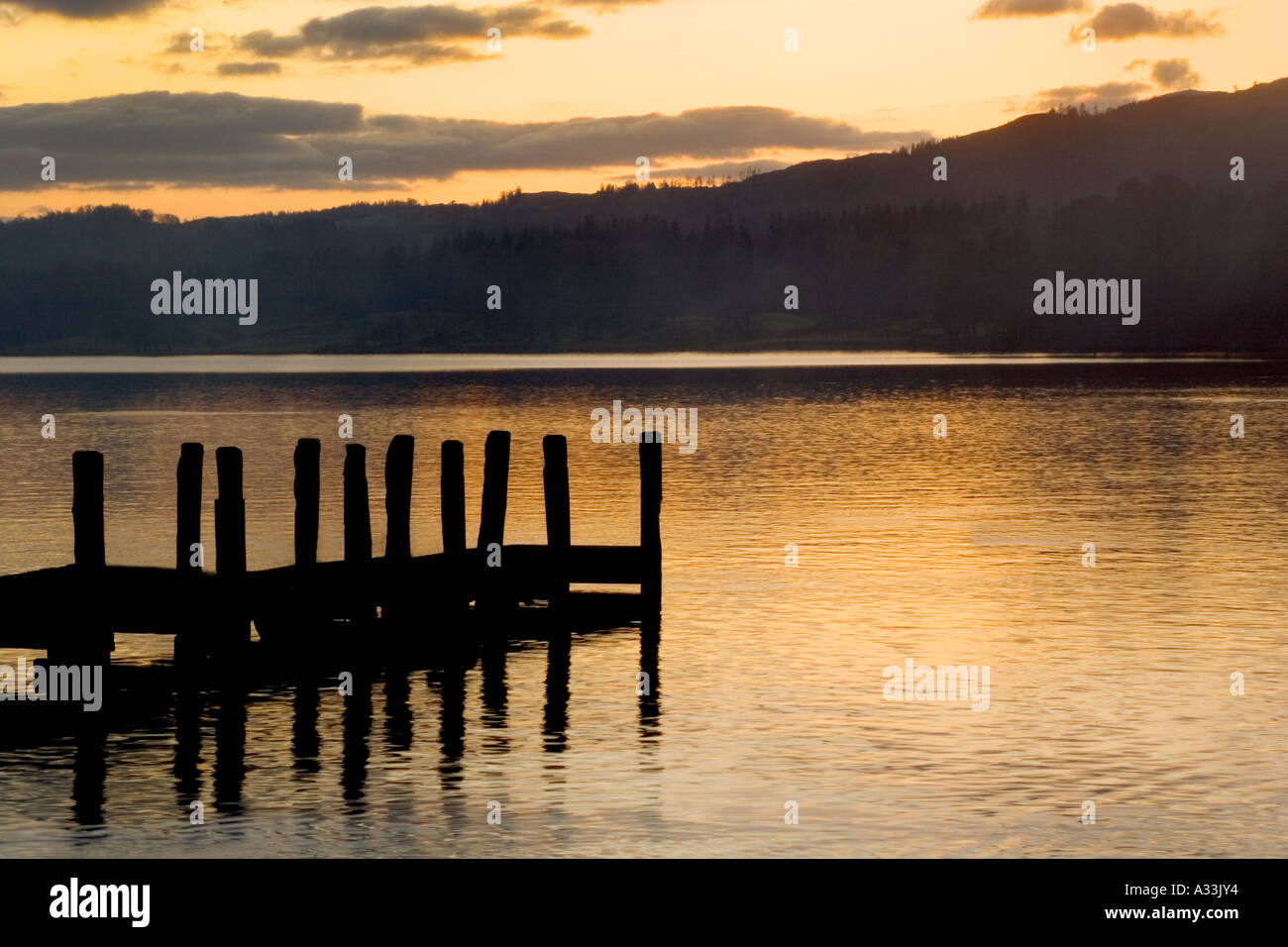 Lake Windermere Sunset Stock Photo - Alamy