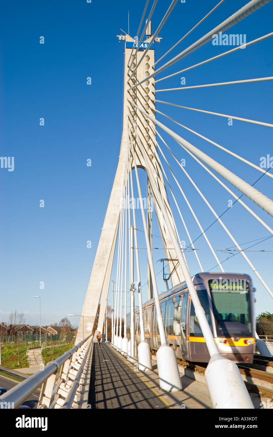 tram arriving, Luas bridge, Dundrum, Dublin, Ireland Stock Photo - Alamy