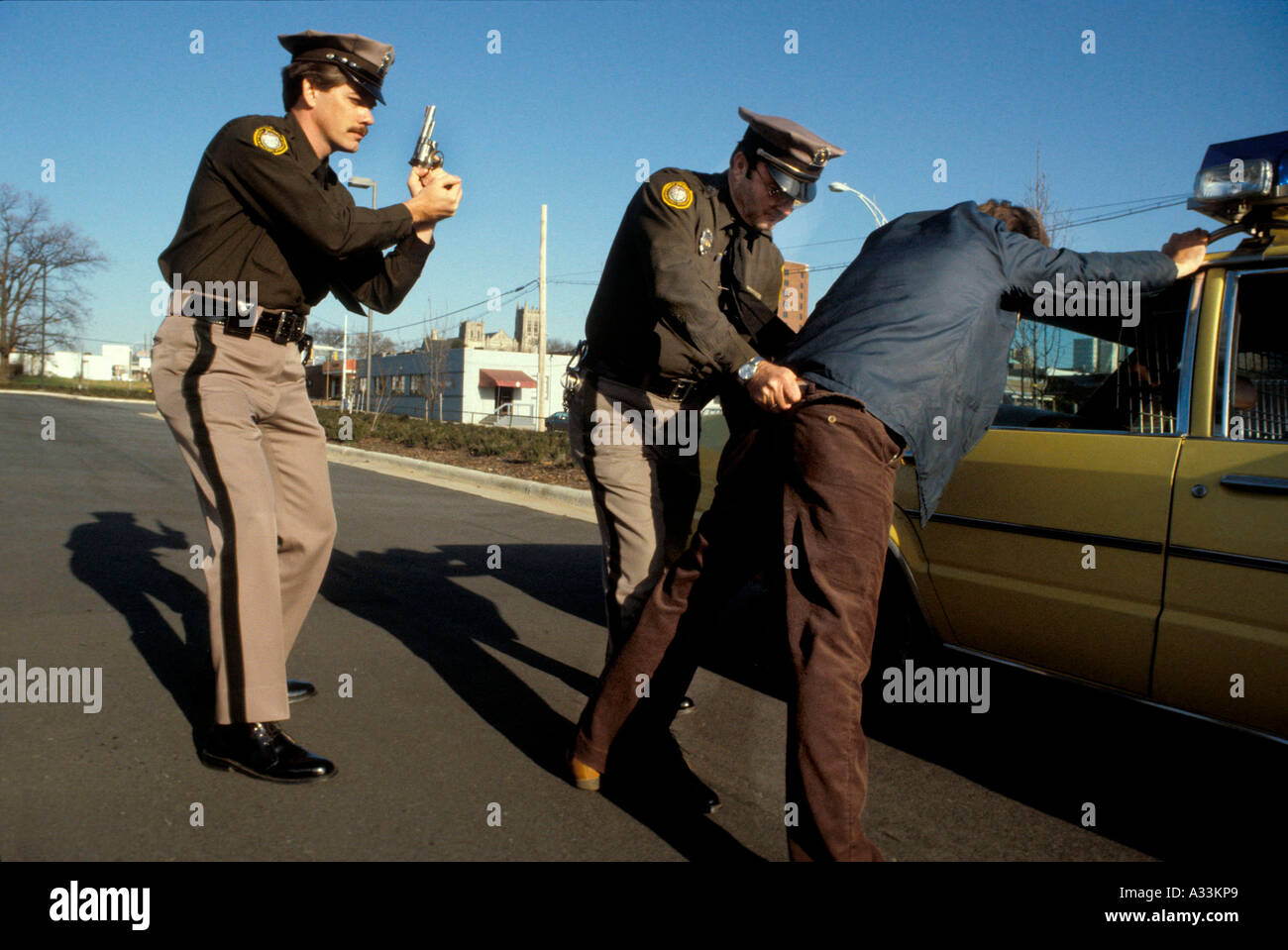 Police frisk suspect A5B Stock Photo - Alamy
