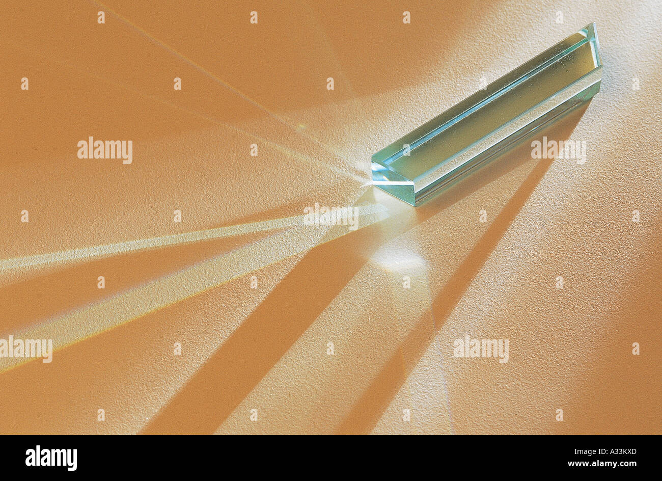 a piece of glass makes a prism Stock Photo - Alamy