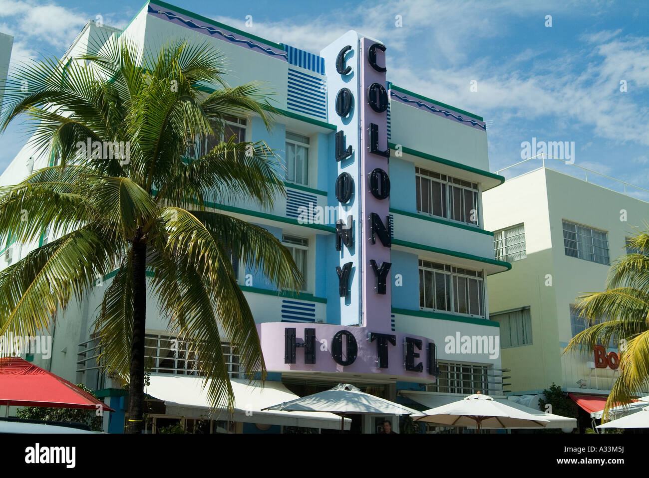 Colony Hotel, 736, Ocean Drive, Miami Beach, Florida, USA. 1935 Stock ...