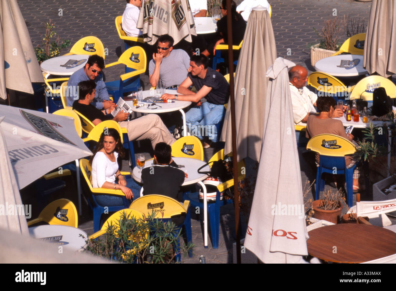 Outdoor cafe Barcelona Spain Stock Photo - Alamy