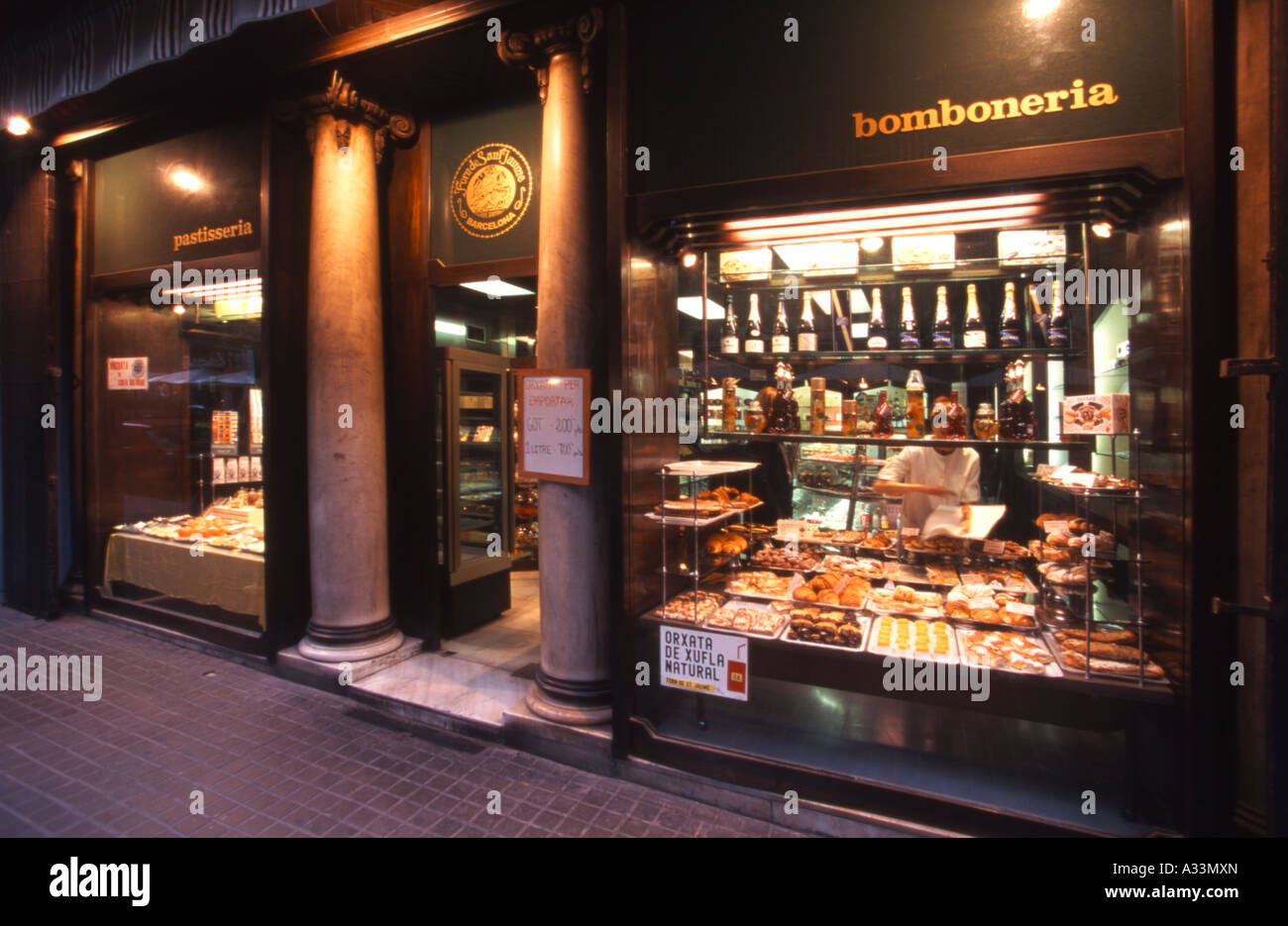 Pastry shop (Bomboneria) Barcelona Spain Stock Photo - Alamy
