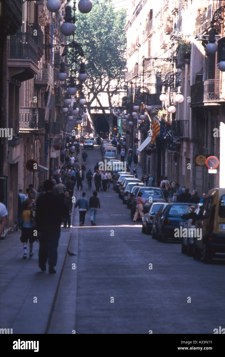 Street scene Barcelona Spain Stock Photo - Alamy