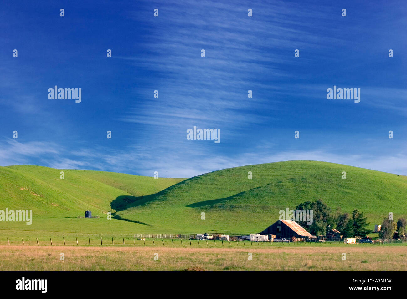 Lonely ranch in the Potrero Hills of the Sacramento River Delta ...