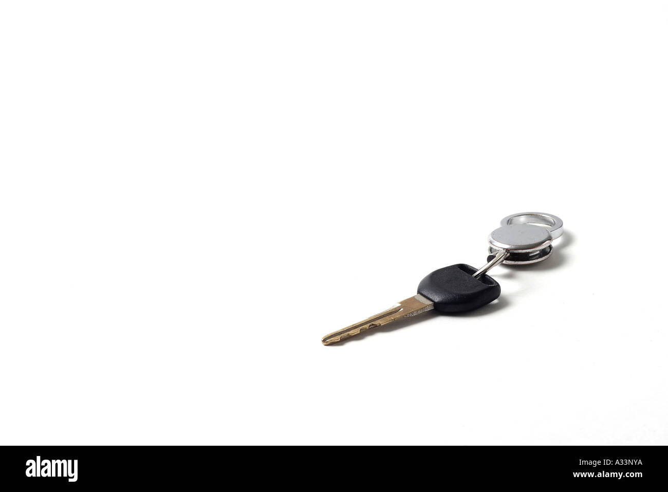 Key chain with key isolated on white background Stock Photo - Alamy