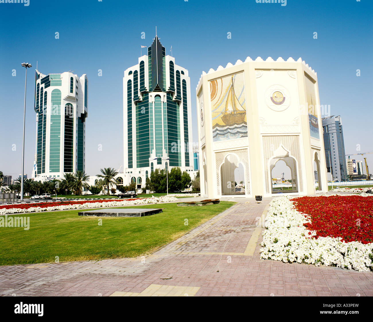 HIGH RISE BUILDINGS IN DOHA QATAR Stock Photo - Alamy