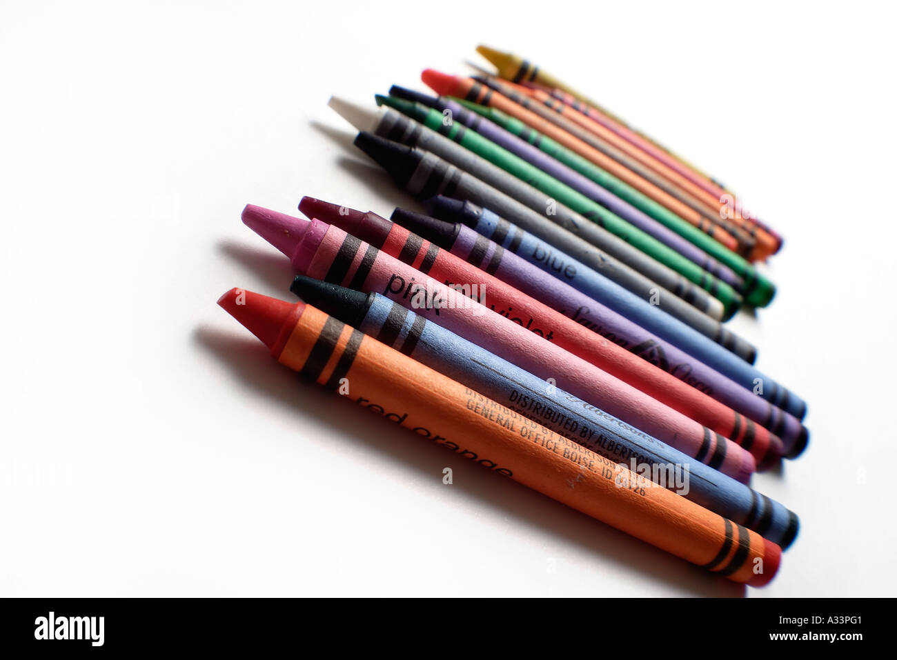 Pile of multicolored crayons Stock Photo - Alamy
