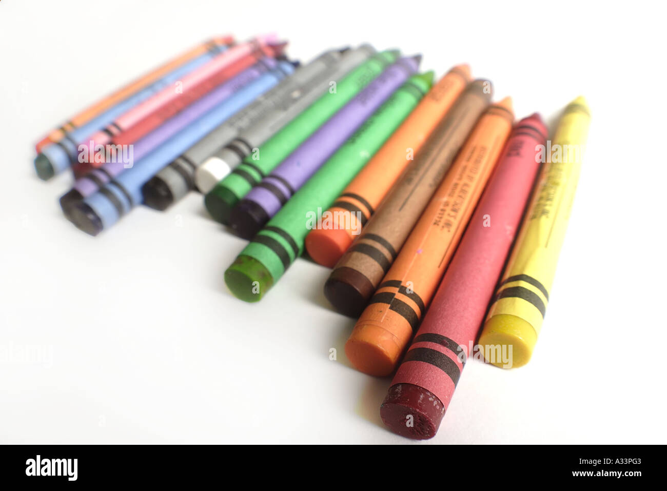 Pile of multicolored crayons Stock Photo - Alamy